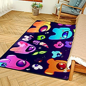 Among Us Area Rug Modern Carpet 72x48in Non-Slip Mats for Living Room Bedroom Kitchen Bathroom Home Decor Gaming Rugs Birthday Gift Idea