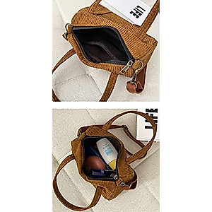 Women Corduroy Crossbody Bags Small Tote Bags Casual Shoulder Handbag Cute Hobo Bags Girls Corduroy Purse Satchel 2023