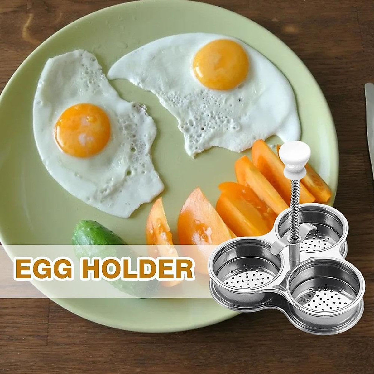 Generic Stainless Steel Egg Poacher,Egg Poacher Pan,Poached Egg Cooker, Nonstick Poached Egg Pan Boiled Eggs Maker,Egg Pan with 3 Cups Egg Cooker Poached Egg Maker for Kitchen (Stainless steel)