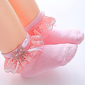 Baby Girl Lace Socks Princess Socks Dress Socks for Newborn Infant and Toddlers Gift Set (0-6 Months)