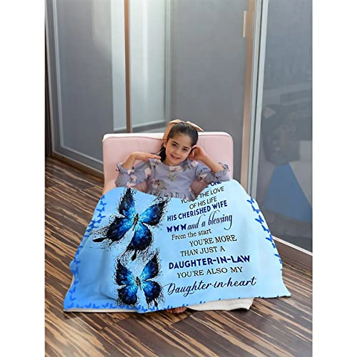 to My Daughter in Law Throw Blanket, Super Soft Fluffy Flannel Fleece Blanket Gifts for Daughter in Law Fit for Sofa Chair Bed Office Couch Travelling Camping Picnic Gift All Season 80"x60" for Adult