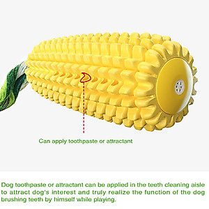 Yuehuam Dog Chew Toys for Aggressive Chewers, Corn Interactive Squeaky Dog Toys for Puppy Medium Dog Toothbrush Teeth Cleaning