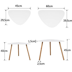 WXBDD Coffee Tables Set of 2 Living Room End Table Sofa Triangle Decor Side Tea Table Furniture for Home Office