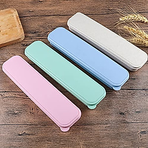 SOLUSTRE Cutlery Sets 4pcs Travel Tableware Storage Boxes Portable Flatware Box Utensils Cutlery Case Fork Spoon Chopsticks Utensils Holder for Camping Picnic Travel Utensils