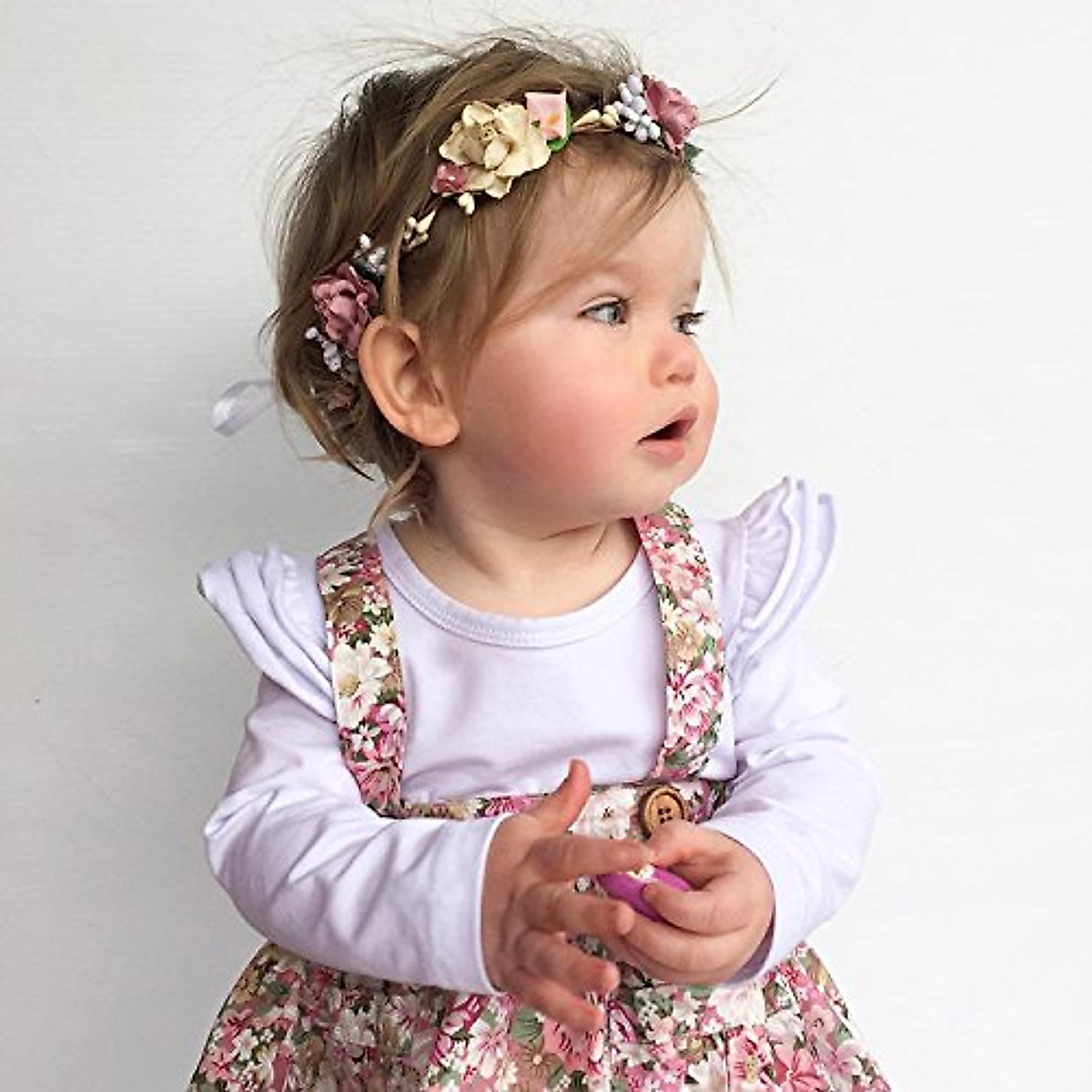 Infant Baby Girl Basic Ruffle Long Sleeve Cotton Romper Bodysuit Tops Clothes (White, 18-24 Months)