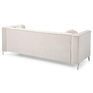 Glory Furniture Delray Sofa, Ivory. Living Room Furniture, 3 Seater