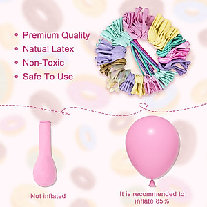 Amandir 139pcs Pastel Donut Balloon Garland Arch Kit, Donut Sweet One Birthday Party Decorations Pink Sprinkles Confetti Ice Cream Foil Balloons for Donut Grow Up Baby Shower Two Sweet Party Supplies