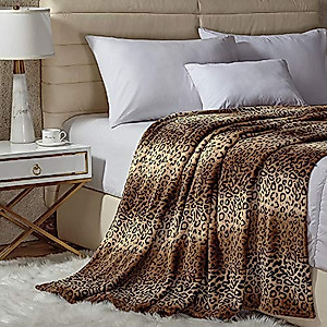 softan Fleece Leopard Print Throw Blanket for Sofa Sofa Bed Couch Travel Camping Lightweight Super Soft Ultra Luxurious Plush Cheetah Throw Flannel Blankets 50"×60"