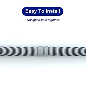 Poolvio Professional Swimming Pool Vacuum Cleaner Hose -1.5” 8 Piece Hoses for Pool Vacuum Extension/Replacement - Compatible with all Major Automatic Swimming Pool Cleaners