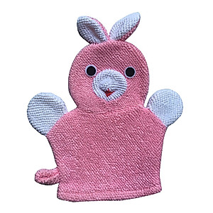 Cute Baby Kids Bath Sponge/Mitt/Glove Set of 4 Cartoon Rabbit/Frog/Duck/Bear