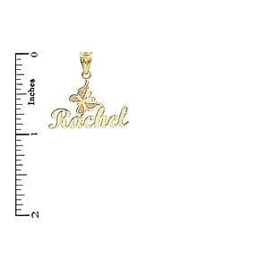 Certified 10k Yellow Gold Personalized Name Butterfly Pendant Custom Made Any Name