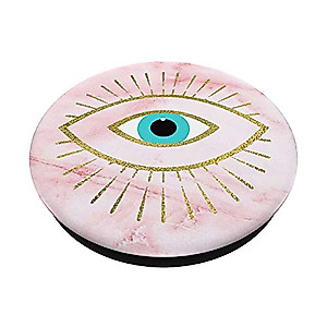 Yellow Evil Eye Pink White PopSockets Swappable PopGrip