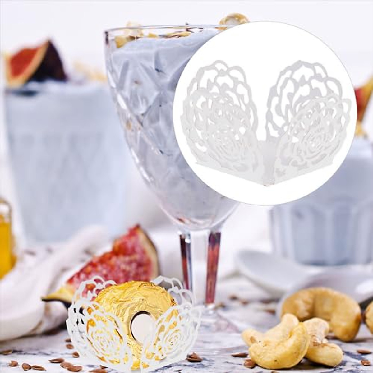 Kichvoe Gift Wrapping Paper Chocolate Packing Paper 100pcs Candy Cups Truffle Wrapper Muffin Liner Flared Paper Baking Cup Cupcake Case Tray for Bridal Shower Birthday Wedding Wedding Decor