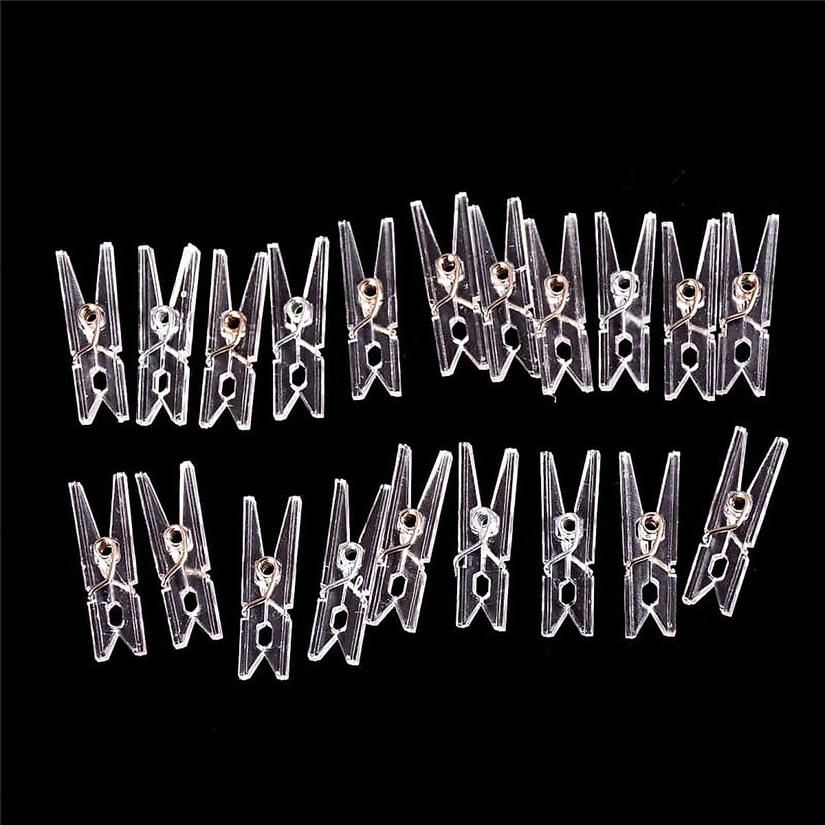 20Pcs Clear Plastic Clothes Pins,Clothes Line String Clips, Mini Clothes Pins, Photo Paper Peg Pins Craft Clips Laundry Storage and Organization Storage and Organization(2.5cm