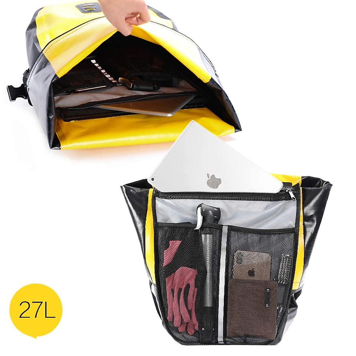 Rhinowalk Bike Bag Waterproof Bike Pannier Bag 27L,(for Bicycle Cargo Rack Saddle Bag Shoulder Bag Laptop Pannier Rack Bicycle Bag Professional Cycling Accessories)