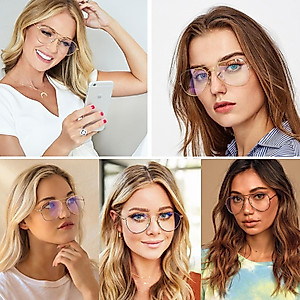 Dollger Aviator Clear Lens Glasses Non-prescription Eyeglasses Metal Frame for Women Men (3025 black)