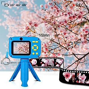 SUZIYO Camera for Kids with Tripod, Digital Video Camcorder 1080P 2.4 Inch HD,Best Birthday Christmas Electronic Toys Gifts for Childen Age 3 4 5 6 7 8 9 Years Old Boys with 32G SD Card, Blue