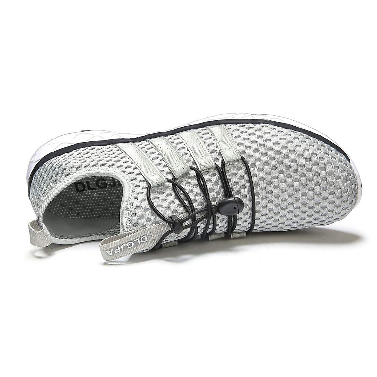 DLGJPA Women's Lightweight Quick Drying Water Shoes for Beach or Water Sports Slip On Walking Shoes LightGrey 8.5