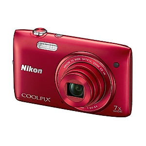 Nikon COOLPIX S3500 20.1 MP Digital Camera with 7x Zoom (Red) (OLD MODEL)