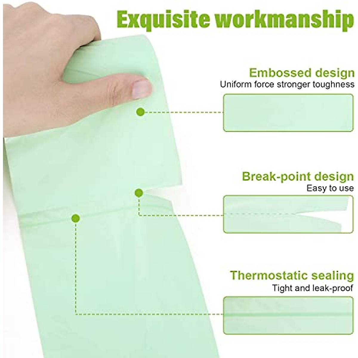 1.2 Gallon Small Trash bags Biodegradable Mini Bathroom Garbage Bags Fit 4.5 Liter Trash-Can-Liners for Bathroom Kitchen Office (150 Counts,Green)