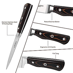 TUO Paring Knife-4 inch Fruit Peeling Paring Knife-German Stainless Steel Small Kitchen Knife-G10 Full Tang Handle-Legacy Series