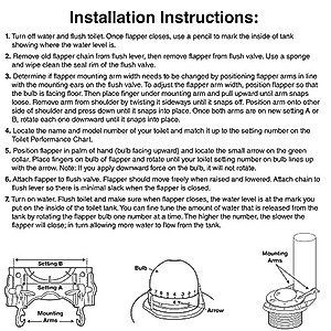 PlumbCraft Water Saving Universal Fit Toilet Flapper Replacement for 3-Inch Flush Valve Opening, Fits most toilets