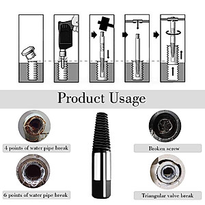 8Pcs Screw Extractor Set, Easy Out Damaged Screw Extractor Kit, Bolt Water Pipe Remover Set, with Storage Case.