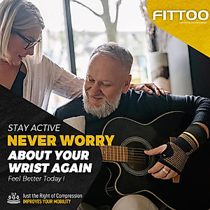 FITTOO Copper Wrist Compression Sleeve, Copper Infused Wrist & Hand Compression Sleeve Brace for Improve Circulation, Relieve Wrist Discomfort,Tendonitis, Sprains, Sports, Gym Workout