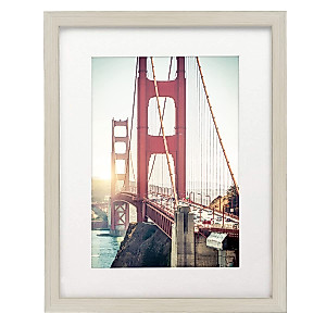 Americanflat 11x14 Picture Frame with Shatter-Resistant Glass - Use as 8x10 Frame with Mat or 11x14 Frame Without Mat - Signature Collection - Photo Frame for Wall Display - Light Wood