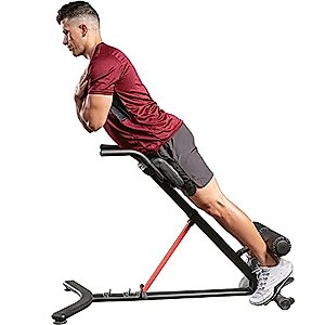 Sunny Health & Fitness Hyperextension Roman Chair with Dip Station - SF-BH620062 , Black