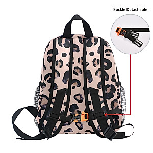 Custom Leopard Print Cheetah Pink Toddler Backpack for Boy Girl Preschool Bag for Children Personalized Bookbag