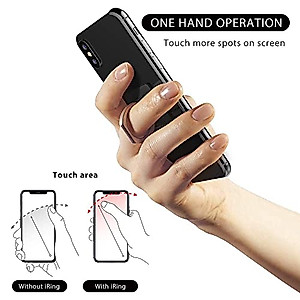 iRing Original, Made in Korea, Phone Ring Holder, Cell Phone Grip Stand, Compatible with iPhone, Galaxy, and Other Smartphones (Black)