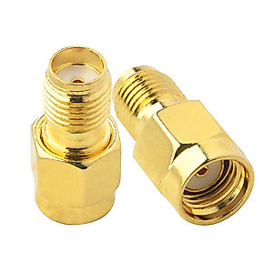 Boobrie SMA RF Coaxial Coax Adapter SMA Female (No Pin) to RP-SMA Male (No Pin) Antennas Connector for WiFi Antenna,FPV Drone Security Camera,Signal Booster,LTE Router 2-Pack