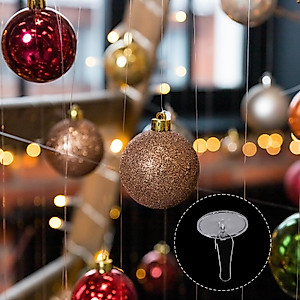 100 Pack Ceiling Hooks Adhesive Removable Transparent Wall Hanger with Hooks, 0.79” Small Disc Sticky Ceiling Hooks for Festival Wedding Halloween Christmas Party Decor