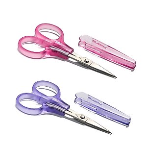 PAFASON 4'' Stainless Steel Detail Craft Scissors Set with Straight, Round, High Precision, Sharp Tips and Safety Cover Great for Art Work Scrapbooking, Paper Cutting, Sewing, Crafting, Quilting