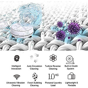 Chic-Micky Portable Mini Washing Machine, Ultrasonic Washing Machine 3 in 1 Dishwasher Mini Light, Convenient for Travel, Family Business Travel, USB (B)