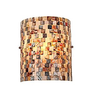 Chloe Lighting CH3CD28BC08-WS1 Shelley Mosaic 1-Light Wall Sconce, 9.8 x 8.3 x 4.1", Black