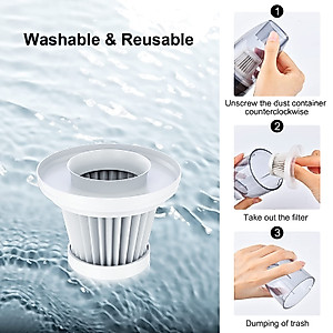 UPFOX Handheld Vacuum Cleaner Cordless - Mini Car Vacuum Cleaner Rechargeable for Car, Home, Office, Pet Hair Travel Cleaning (Black)