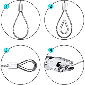 H&T String Light Hanging Kit, Outdoor Lights Hanging Kit, Globe String Lights Suspension Kit with 164ft Coated Stainless Steel Cable，Heavy-Duty and Easy to Install Guide Wire Globe String Light