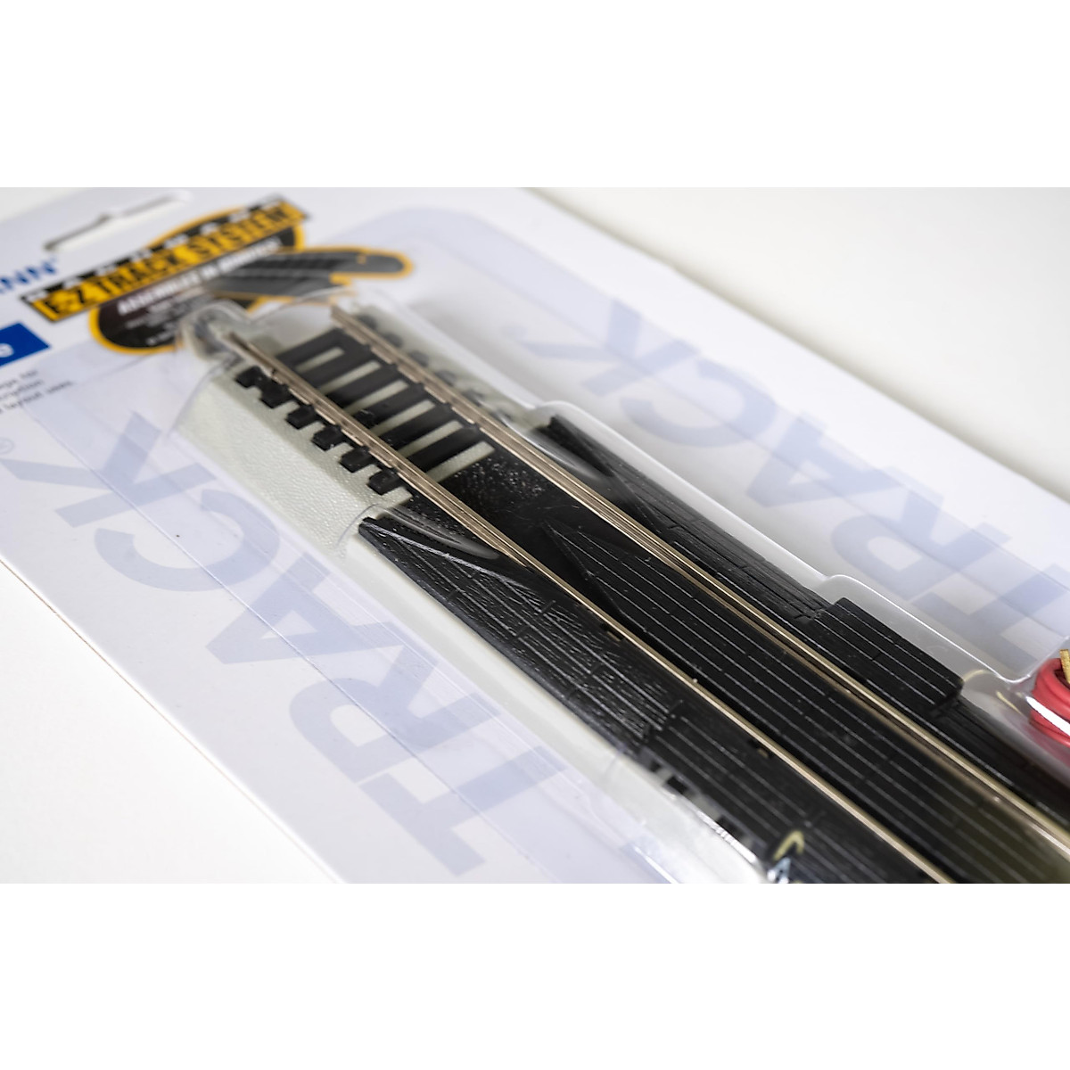 Bachmann Trains - Snap-Fit E-Z Track 9” Straight Terminal Rerailer w/Wire (1/card) - Nickel Silver Rail With Gray Roadbed - HO Scale