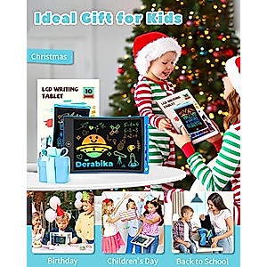 Derabika Learning Toys for 3 4 5 6 7 Girls Boys Gifts, 10 Inch Colorful LCD Writing Tablet Drawing Board, Electronic Doodle Board for Kids Christmas Birthday Present for Girls Boys Age 3-7 (Blue)