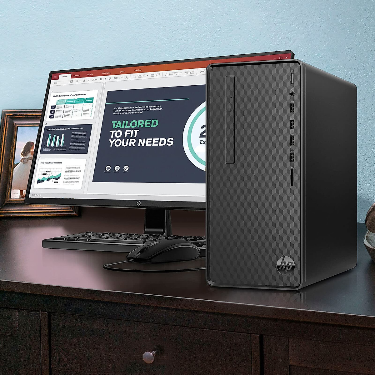HP 2023 Newest Desktop, AMD Ryzen 3 5300G Processor(4 core 4GHz), 16GB DDR4 RAM, 1TB SSD, AMD Radeon Vega Graphics, Wi-Fi, Bluetooth, Windows 11 Home, Bundle with JAWFOAL