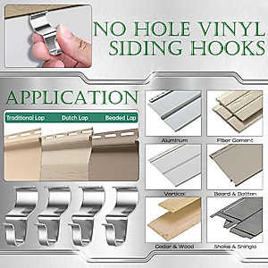 Hooks for Siding, 2024 New Vinyl Siding Hooks 10 Pack Heavy Duty Siding Clips Siding Hangers, No Hole Need Command Outdoor Hook Hang to Decor Wreath Things for Horizontal Gap Vinyl Siding