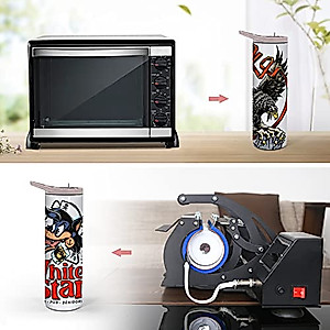 AGH 20oz Sublimation Tumblers with Handle Leak-proof Straight Skinny Tumblers with 2 Lids, Stainless Steel Insulated Vacuum Coffee Tumbler with Lid and Straw, 2 Pack Sublimation Blanks Travel Tumbler