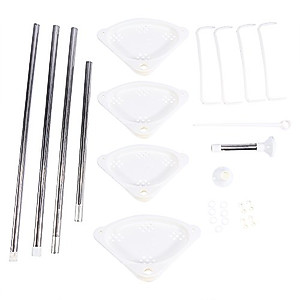 Corner Shower Caddy,4 Tier Height Adjustable White Plastic Tension Bathroom Corner Shelf Bath Shower Pole Storage Rack Tower Organizer Basket Storing Shampoo, Conditioner, Soap (4 Tier Plastic)