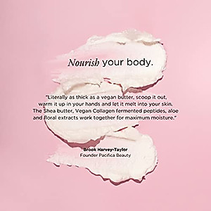 Pacifica Beauty | Vegan Collagen Body Butter | Hydrating, Nourishing, Moisturizer | Long-Lasting Hydration | Cream Lotion for Dry Skin | Light Floral Scent | Paraben Free | Vegan + Cruelty Free