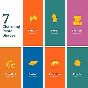 Little Book of Pasta Board Book for Babies and Toddlers about Shapes Read with Phonics and Rhymes Baby Book 0-12 Months Toddler Book Ages 1-4