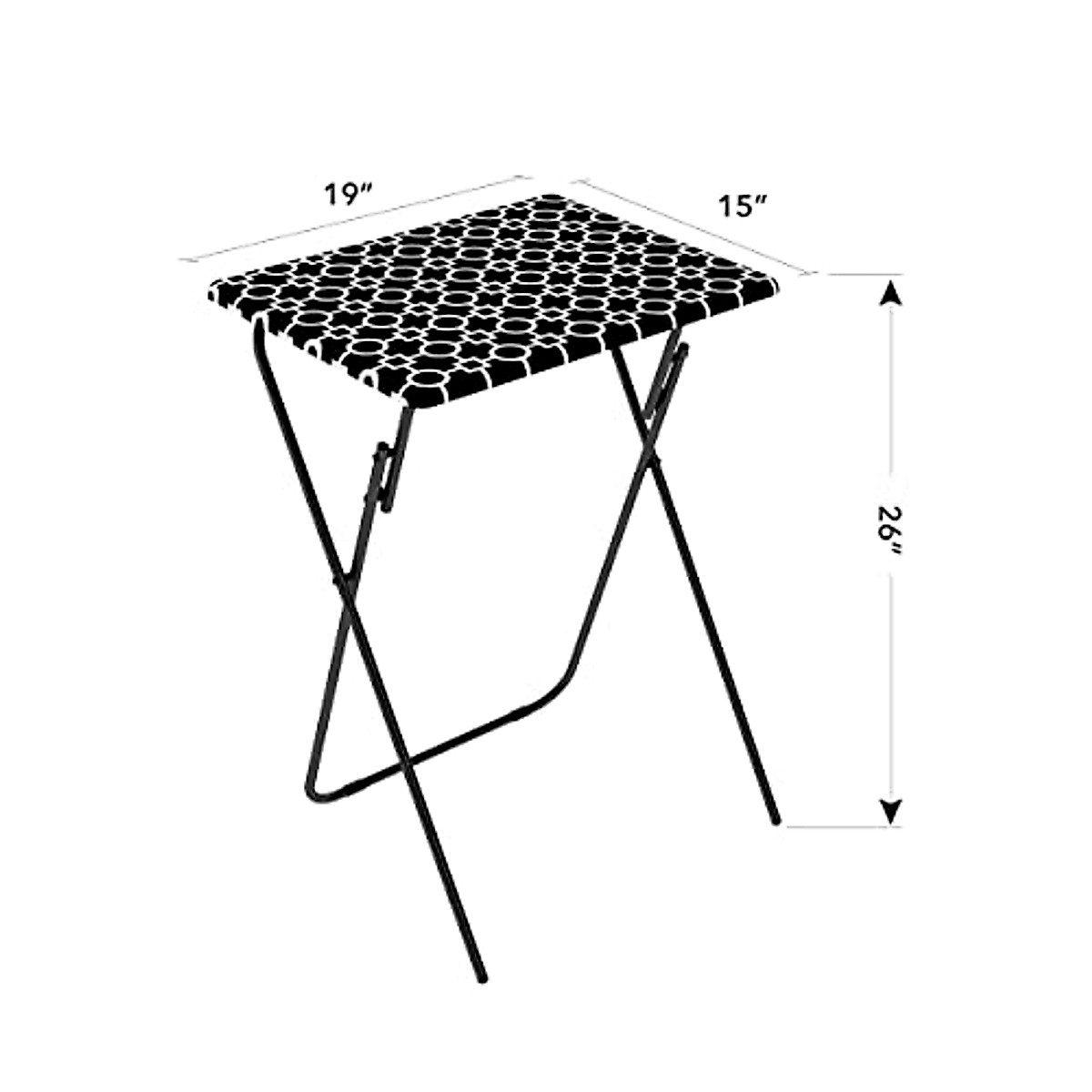 Atlantic Park Place Portable Folding TV Trays, Sturdy MDF/Laminated Top, 2-pc Set, PN 38435927 - Black and White