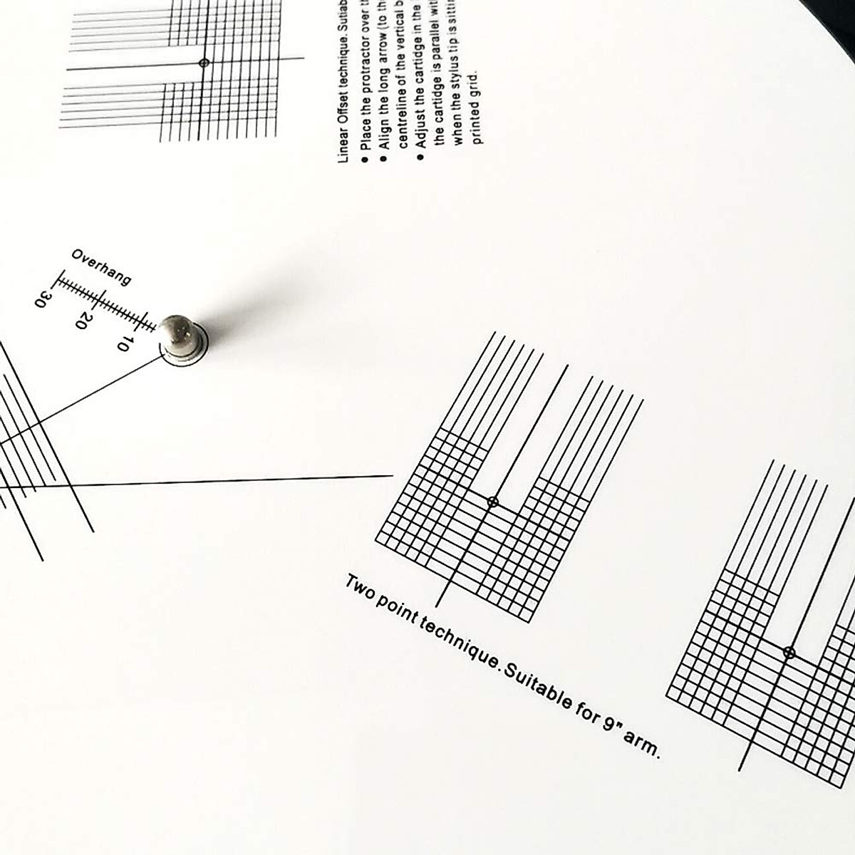 Turntable Cartridge Alignment Protractor Mat, Calibration Plate Adjustment Tool, Phono-Cartridge Stylus Alignment Protractor Tool for Turntable Accessor