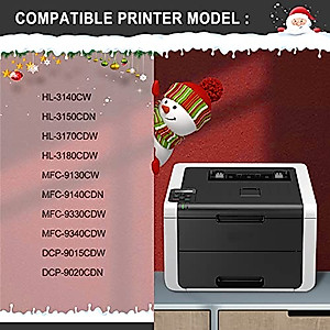 DRAWN TN225 Compatible High Yield TN-225BK TN225BK 2-Pack Black Cartridges Replacement for Brother MFC-9130CW MFC-9140CDN HL-3150CDN HL-3180CDW HL-3170CDW Printer (3,100 Yield - Toner Cartridge)